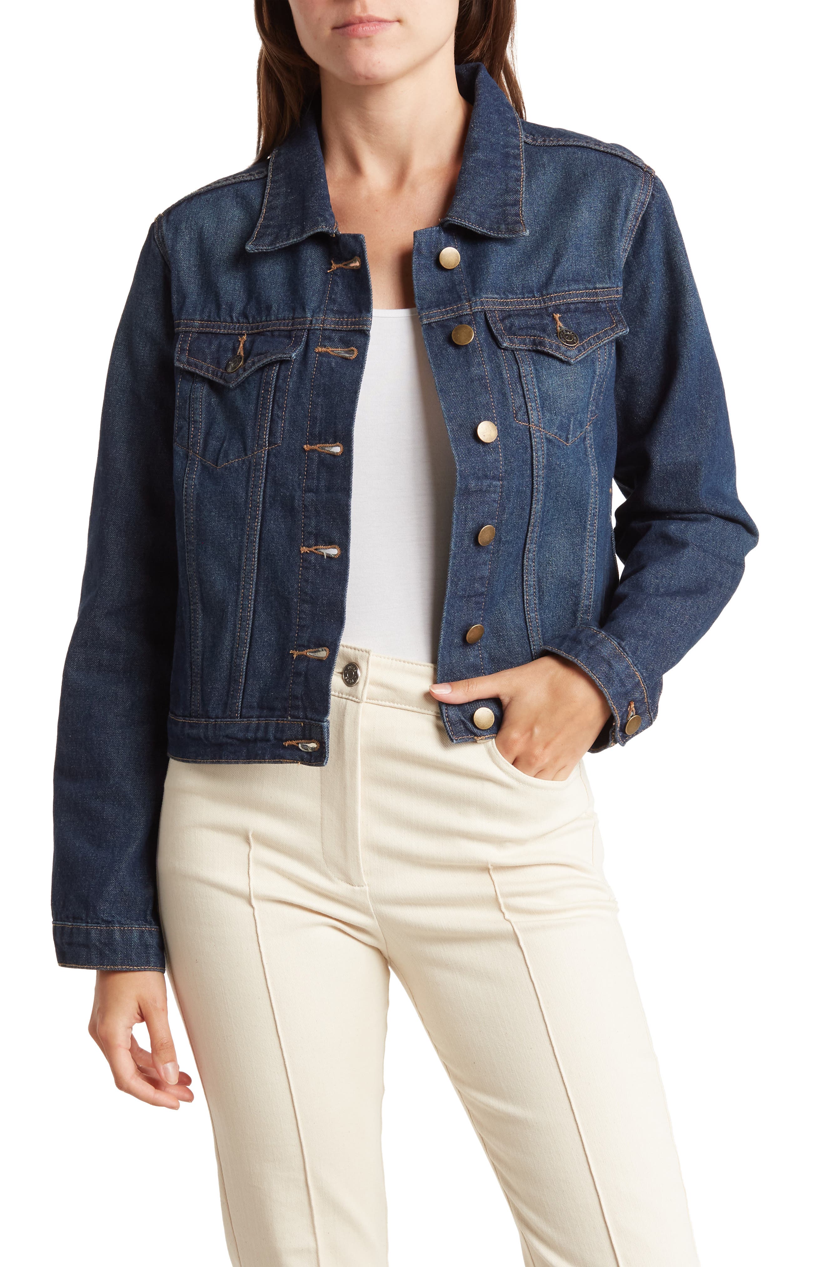 Vigoss Dark Wash Denim Trucker Jacket | Nordstromrack