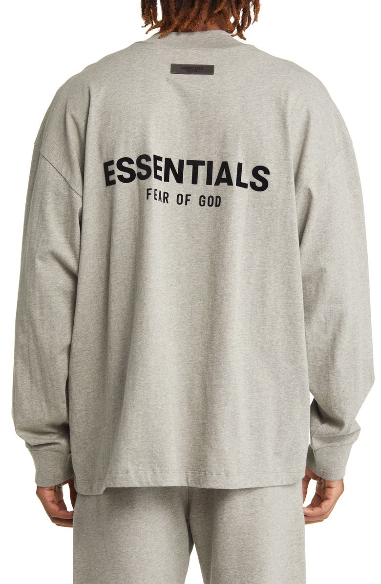 Fear of God Essentials Long Sleeve Mock Neck Cotton Graphic Tee ...