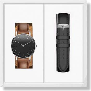 Solios Watches The Solar Classic Bundle | Black Dial - Silver Case ...
