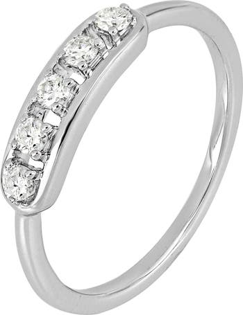 Bony Levy 18K White Gold Channel Set Diamond Stacking Band Ring - Size ...