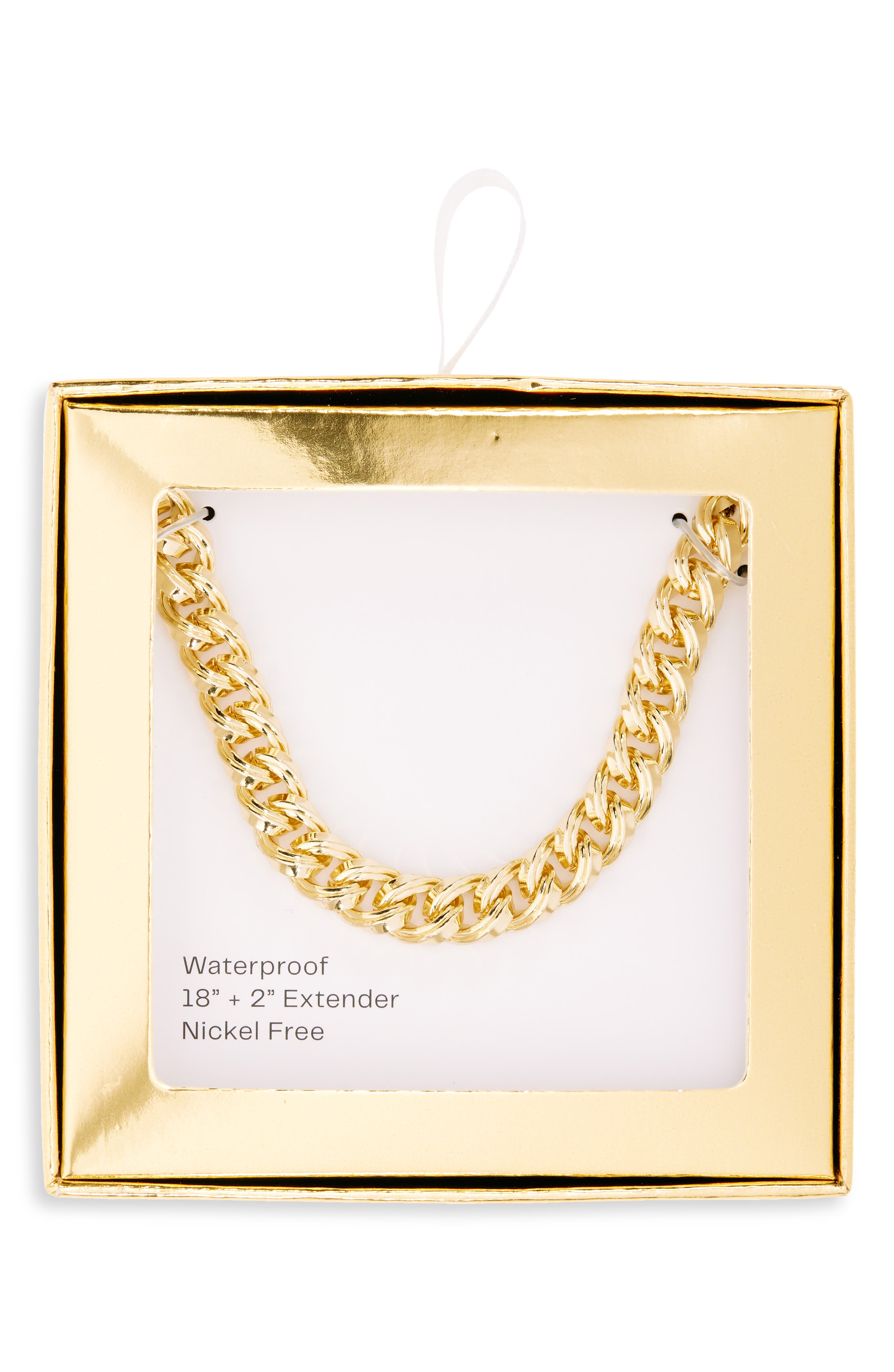 NORDSTROM RACK Waterproof Curb Link Chain Necklace | Nordstromrack