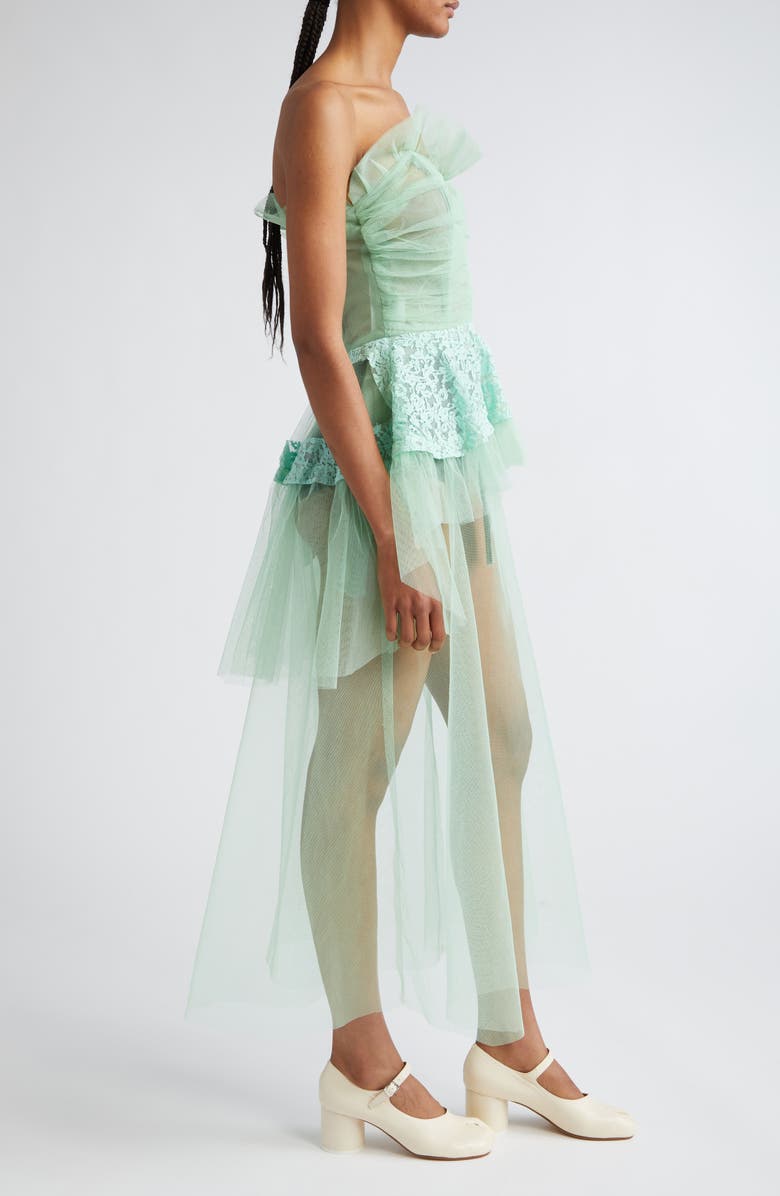 Maison Margiela Décortiqué Tulle & Lace Strapless Dress | Nordstromrack