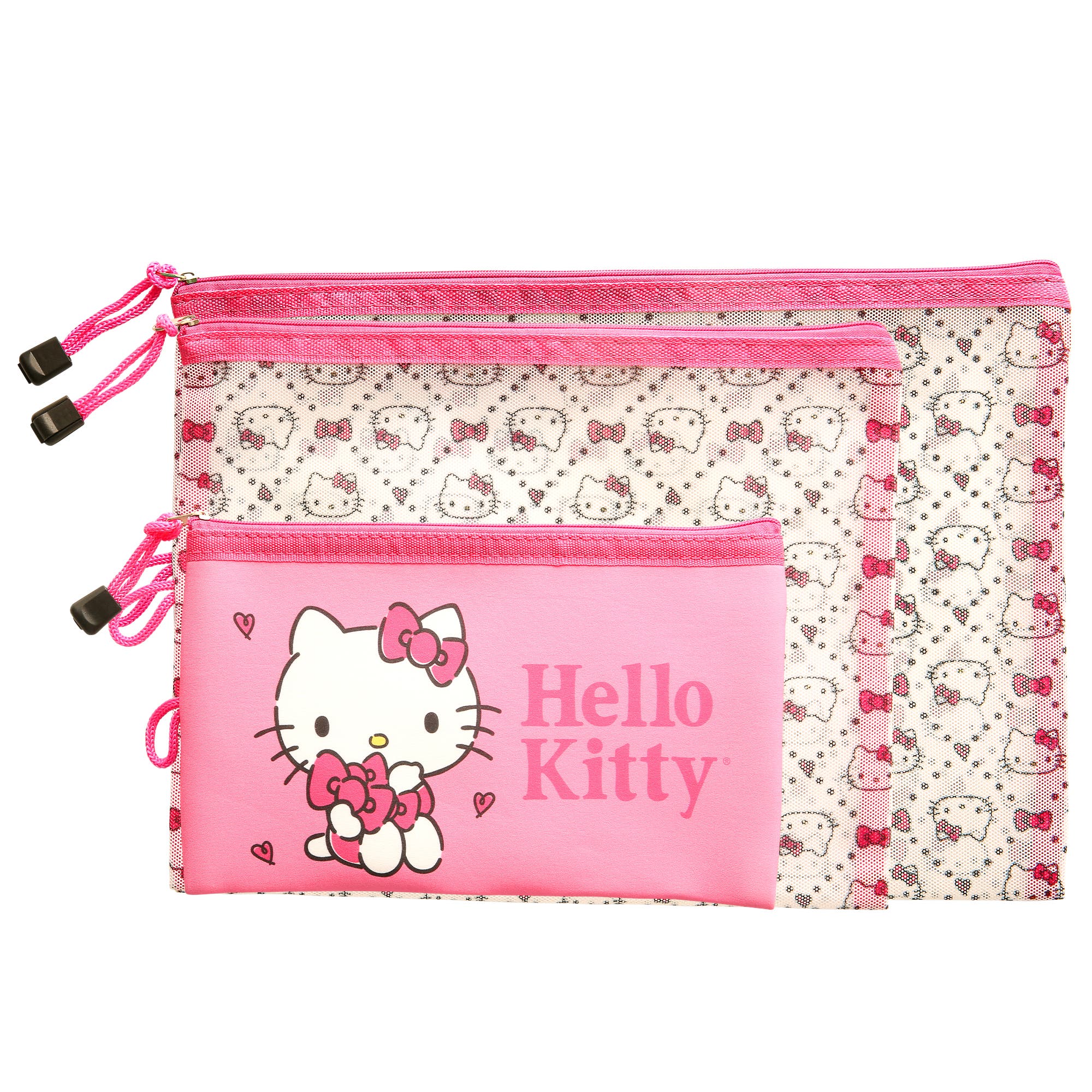 Hello Kitty Quilt Pattern 3 Pack Travel Pouch Set | Nordstrom