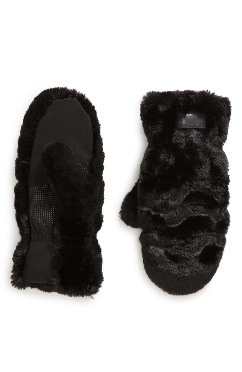 UGG® Quilted Faux Fur Mittens | Nordstromrack