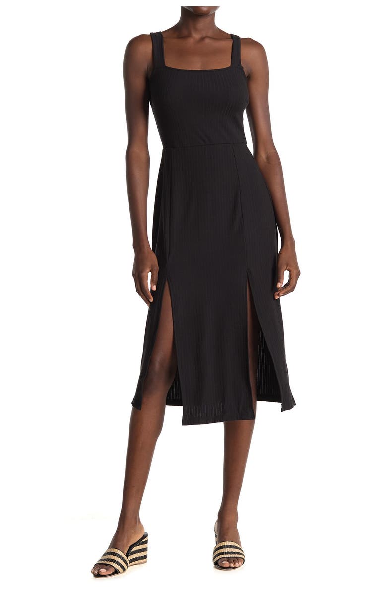 Good Luck Gem Square Neck Double Slit Midi Dress | Nordstromrack