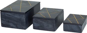 VIVIAN LUNE HOME Set of 3 Marble Boxes | Nordstromrack