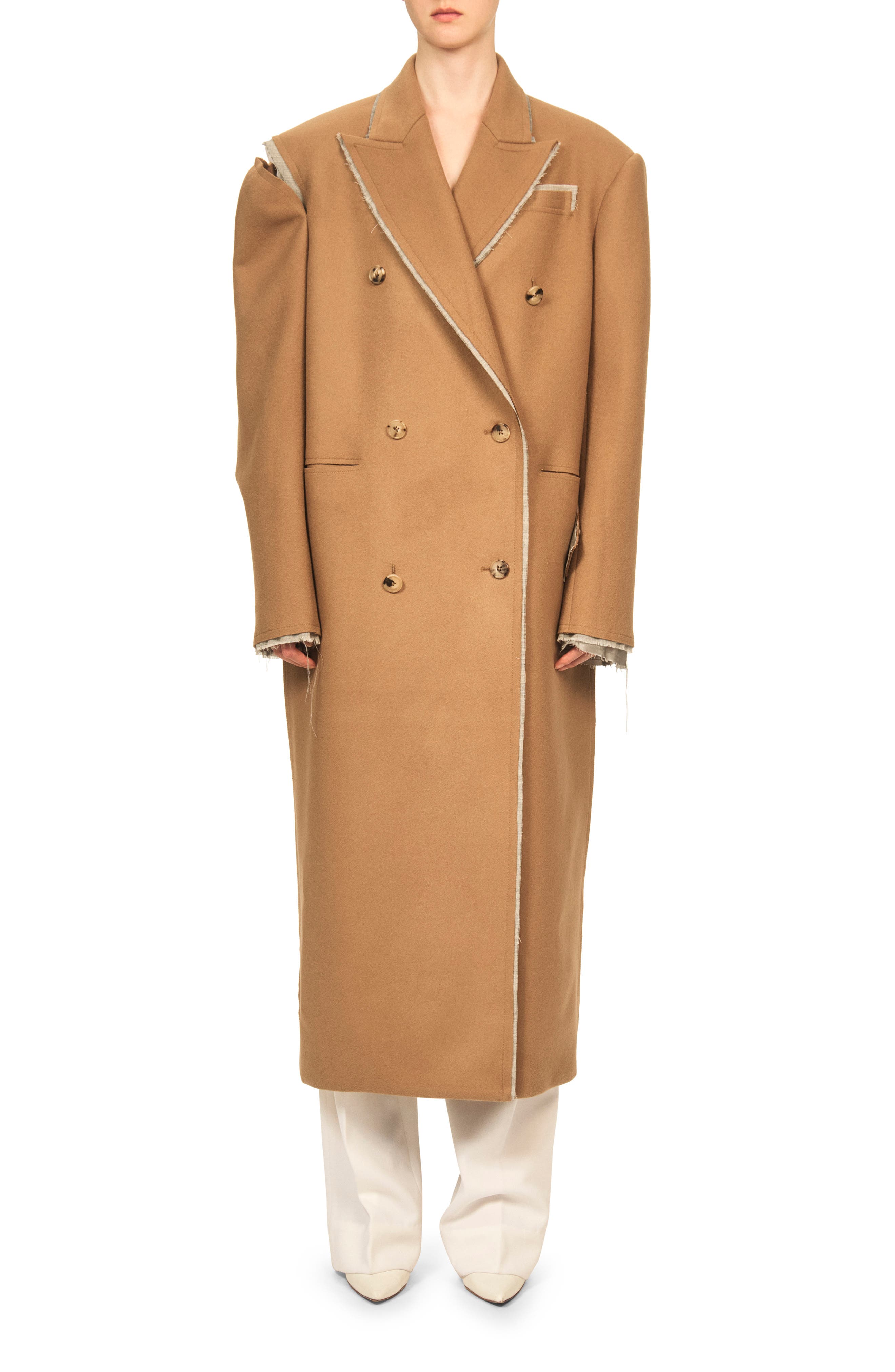 Interior The Riley Raw Edge Deconstructed Long Wool Coat | Nordstromrack