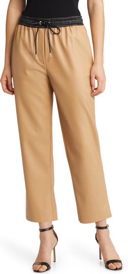 BOSS Tarona Faux Leather Drawstring Pants | Nordstromrack