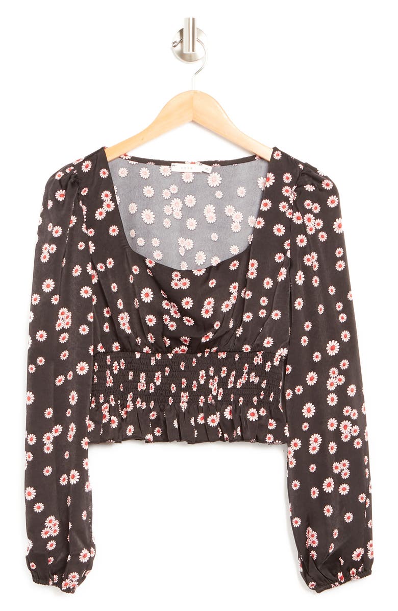 Lush Floral Print Square Neck Blouse | Nordstromrack