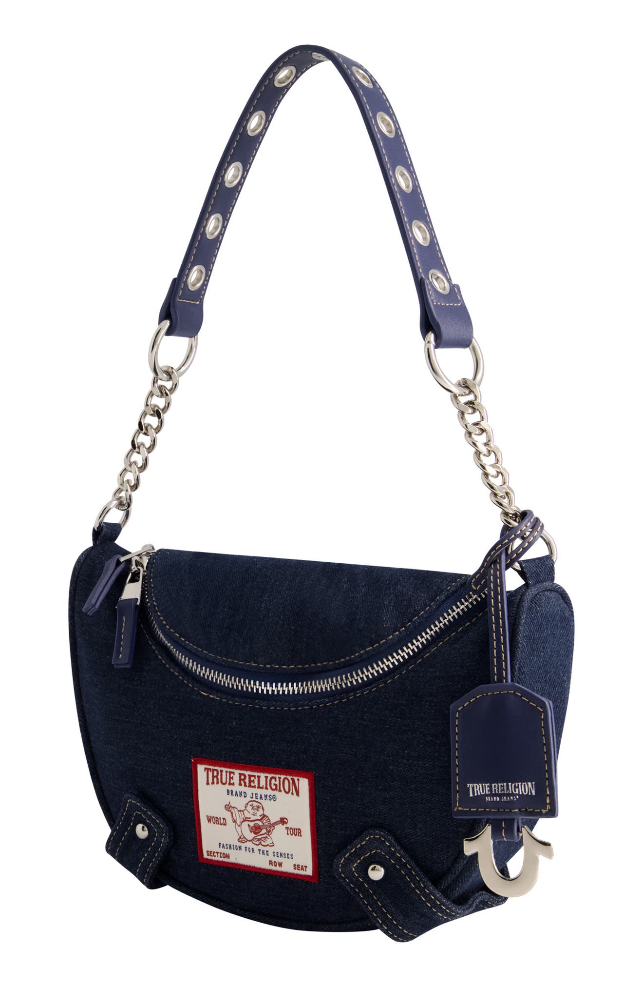 True Religion Grommet Strap Denim Shoulder Bag | Nordstromrack