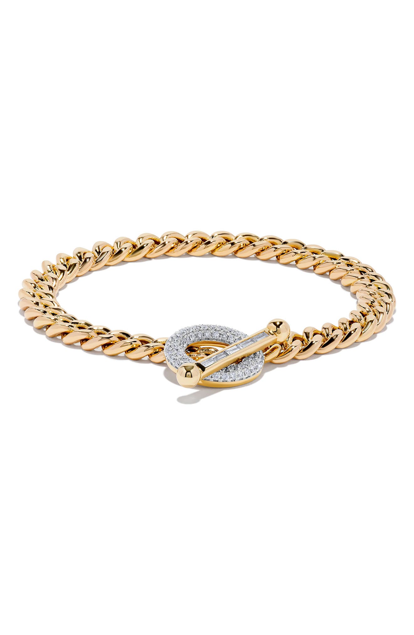 H.J. Namdar 14K Yellow Gold Diamond Toggle Curb Chain Bracelet - 0.87ct ...