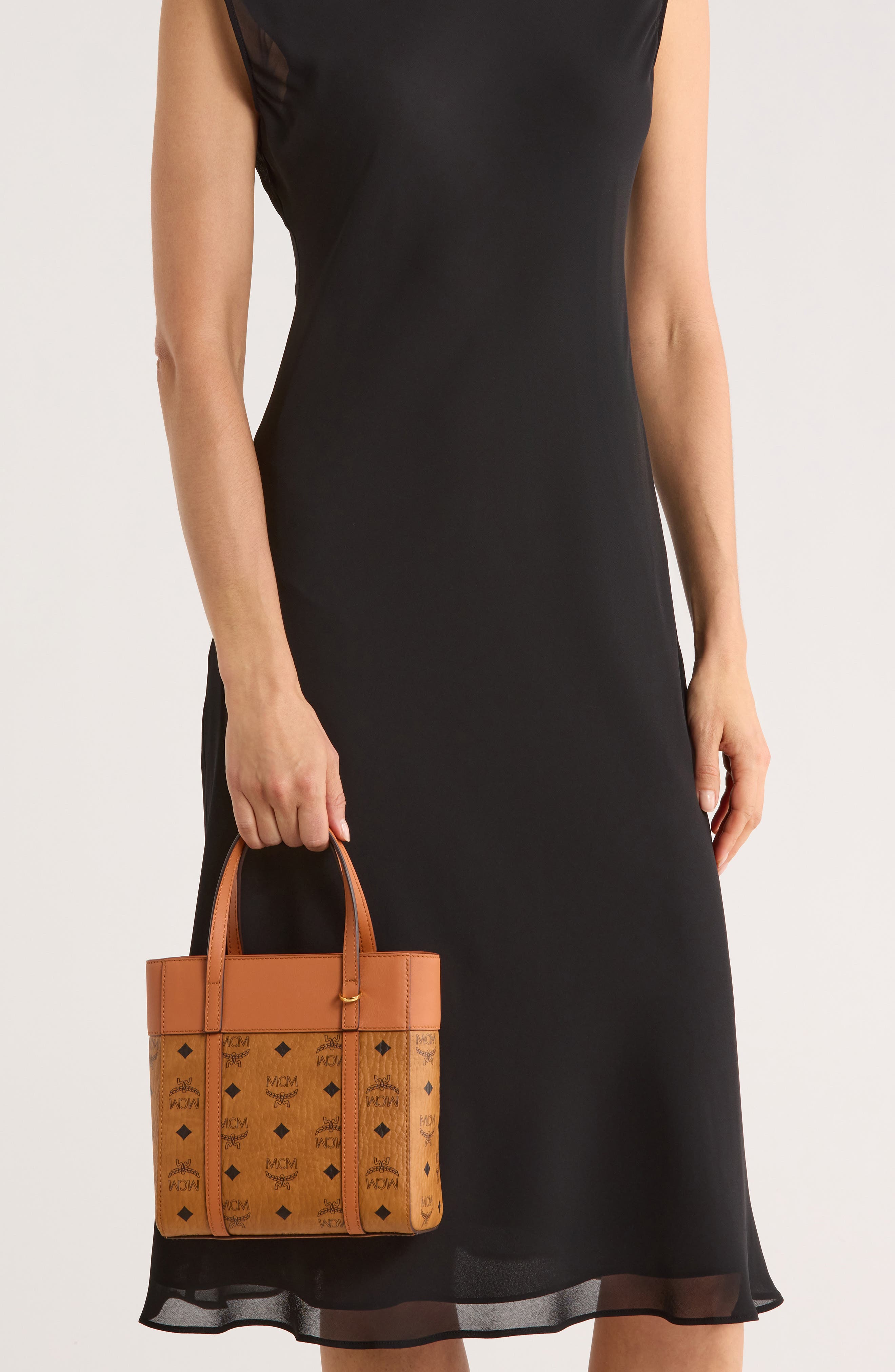 MCM Mini Aren Visetos Coated Canvas Shopper Bag | Nordstromrack