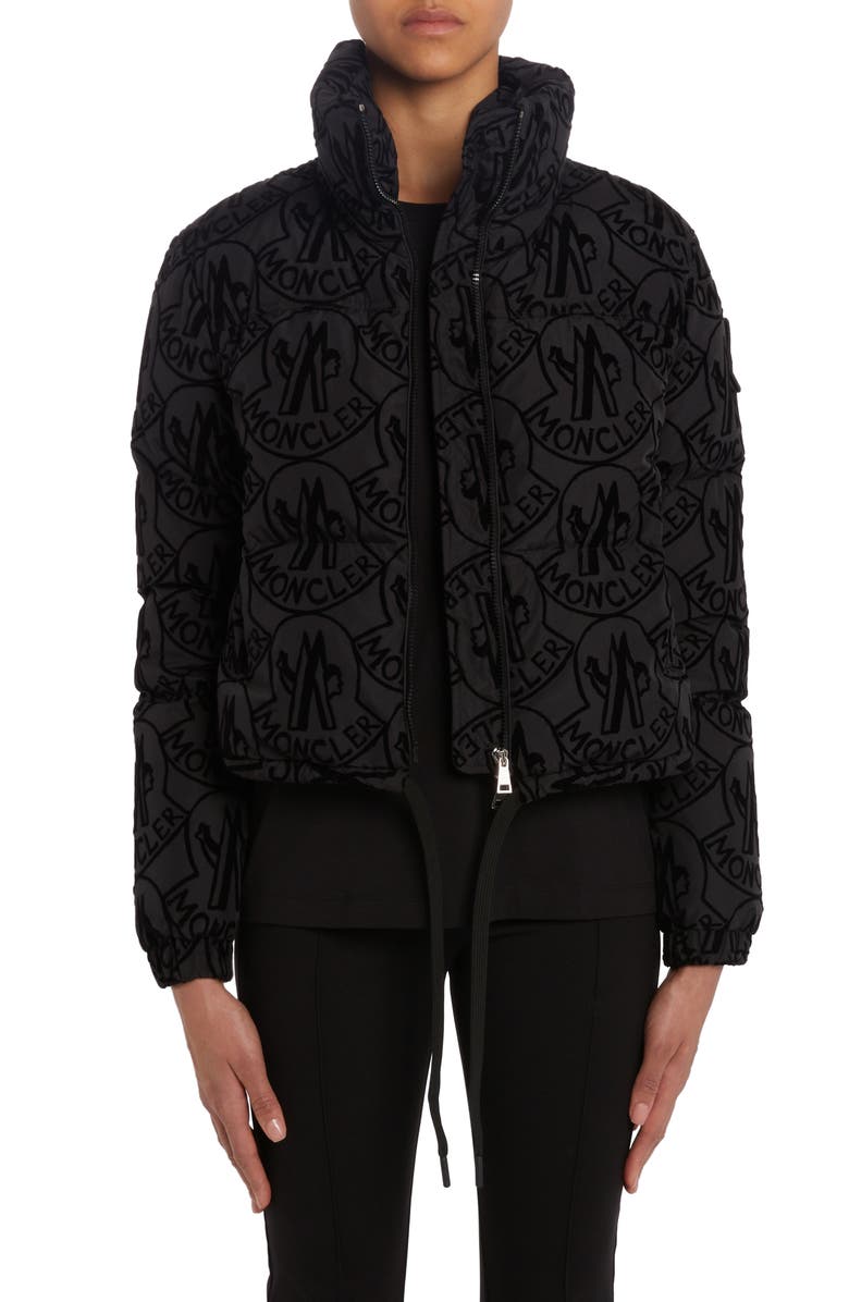 Moncler Merle Logo Print Down Jacket | Nordstrom