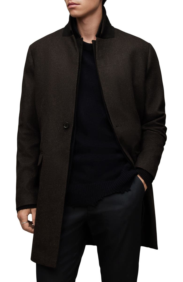 AllSaints Centinel Wool Blend Coat | Nordstromrack