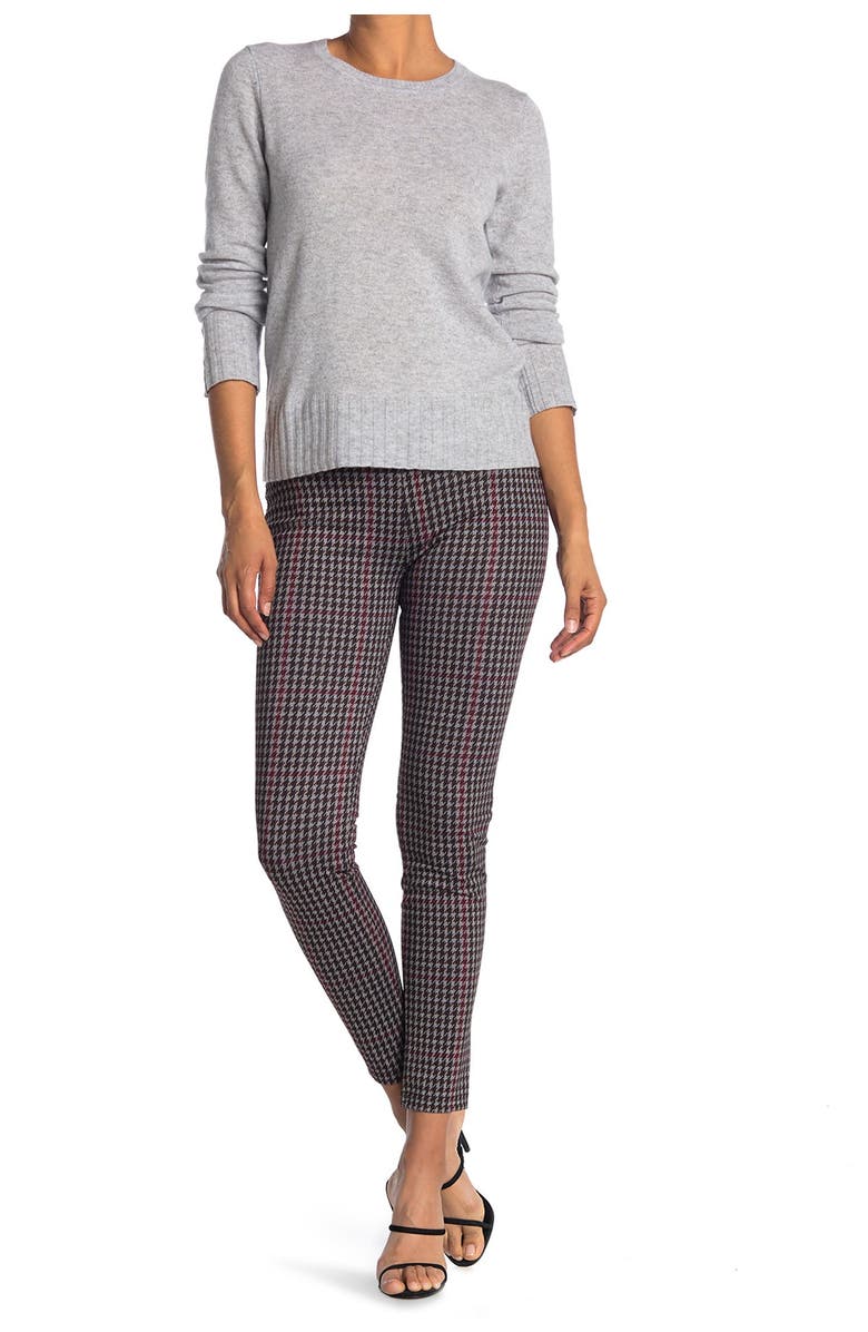 Sanctuary Houndstooth Slim Crop Ponte Knit Pants | Nordstromrack