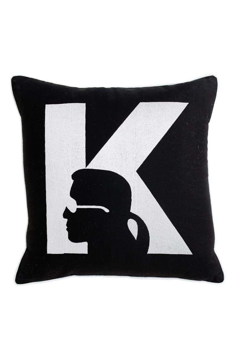 KARL LAGERFELD PARIS Silhouette Metallic Logo Accent Pillow | Nordstrom