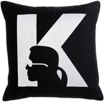 KARL LAGERFELD PARIS Silhouette Metallic Logo Accent Pillow | Nordstrom