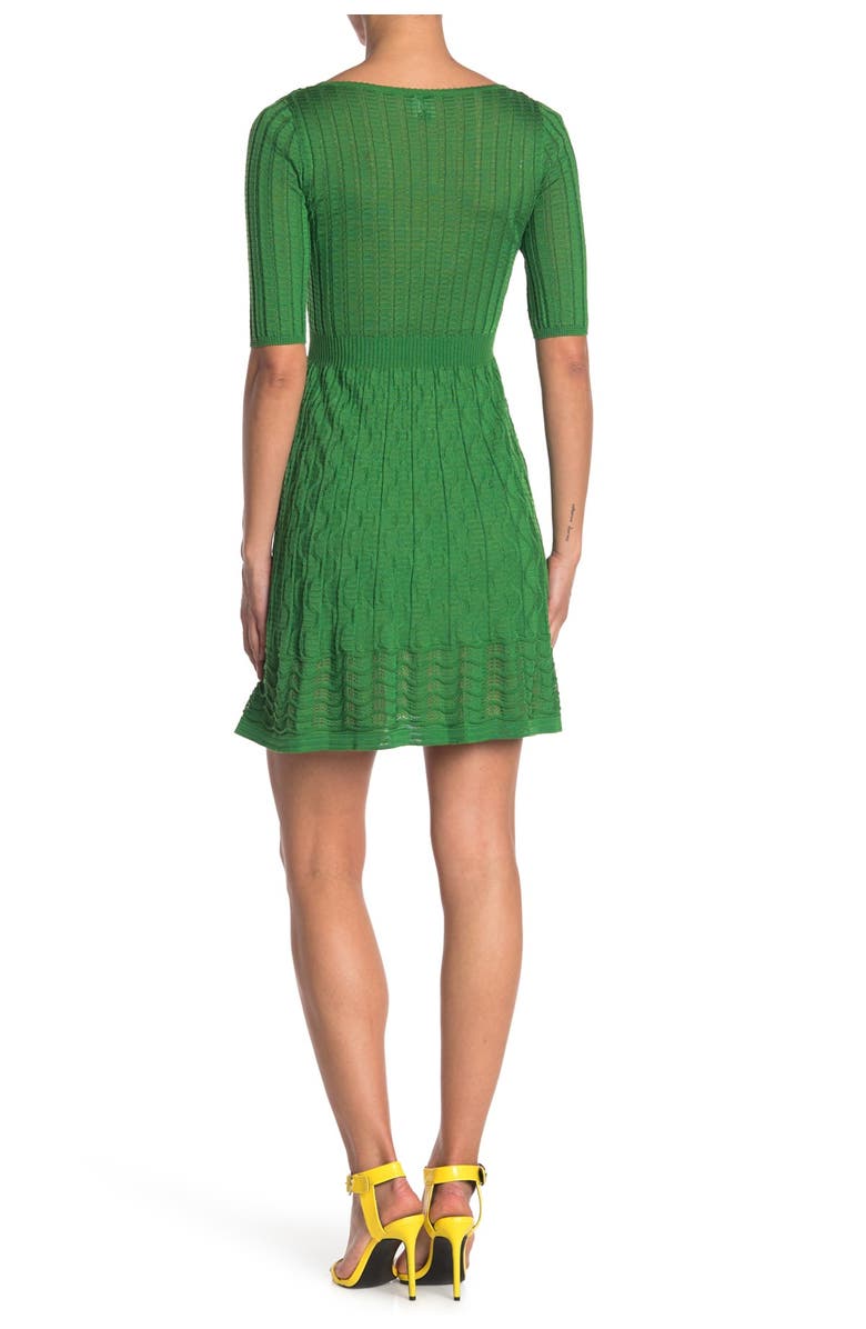 Missoni Square Neck Elbow Sleeve Fit & Flare Sweater Dress | Nordstromrack
