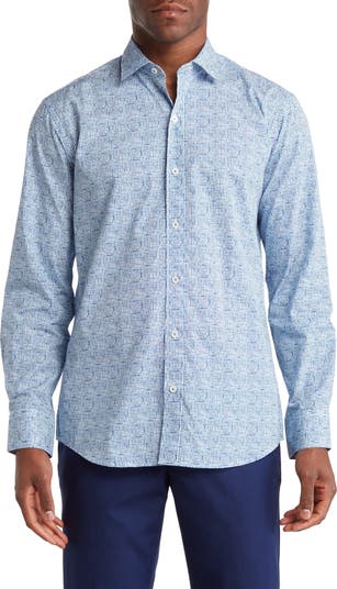 Bugatchi Shaped Fit Geometric Button-Up Shirt | Nordstromrack