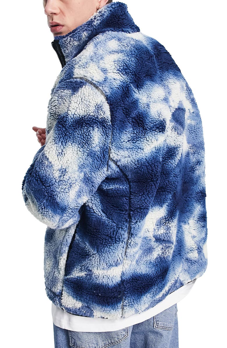 ASOS DESIGN Walker Tie Dye Fleece Jacket | Nordstrom