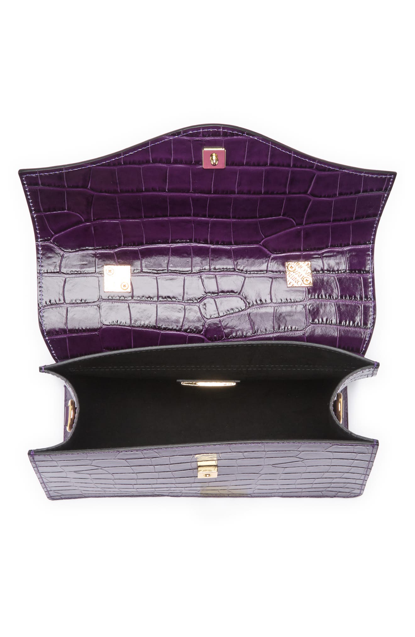 VALENTINO BY MARIO VALENTINO Melanie Croc Embossed Leather Tote Bag ...