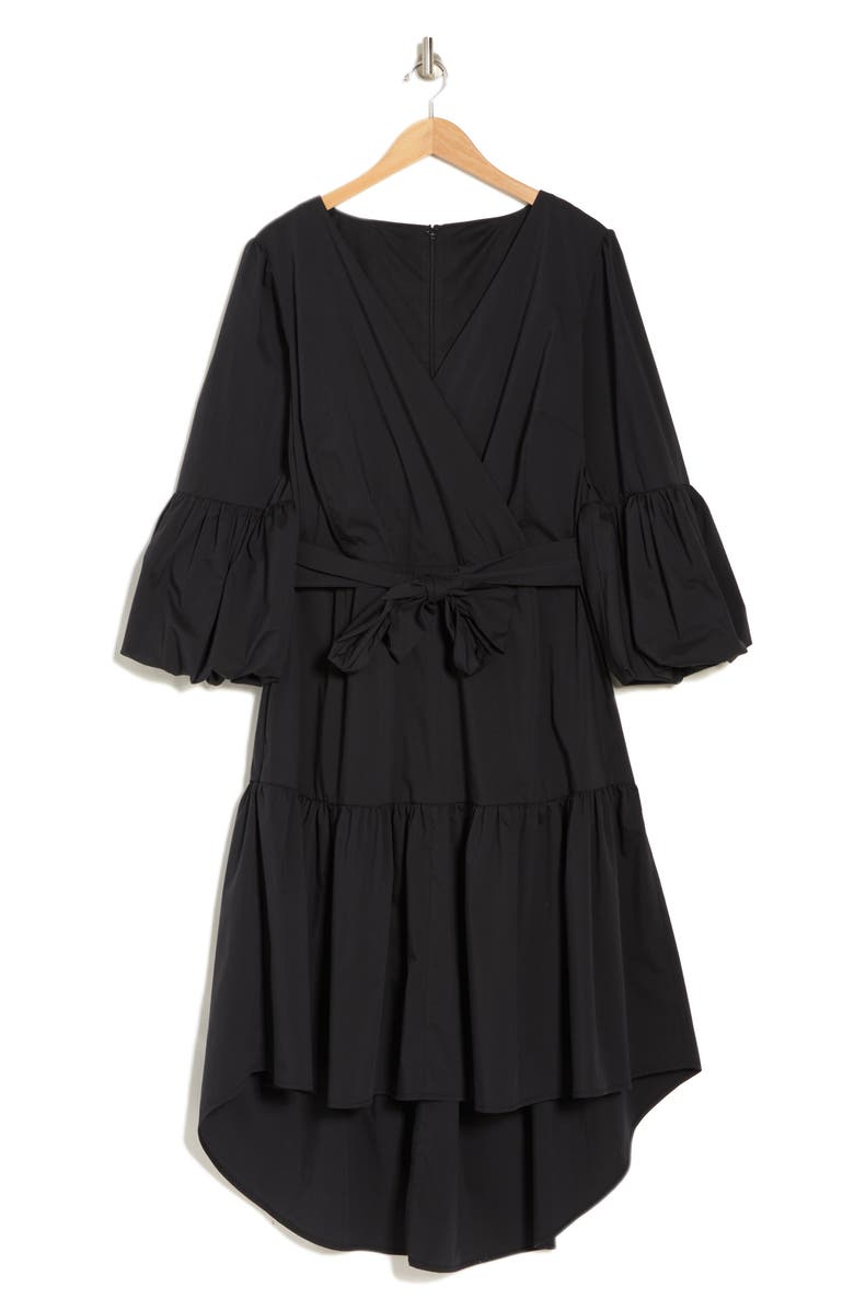 BY DESIGN Balloon Sleeve Faux Wrap High-Low Dress | Nordstromrack