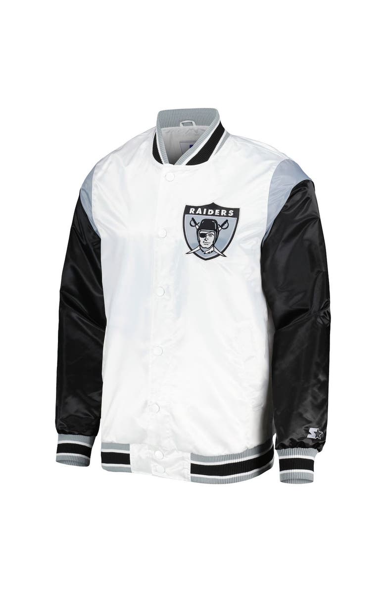 STARTER Men's Starter White Las Vegas Raiders Throwback Warm Up Pitch ...