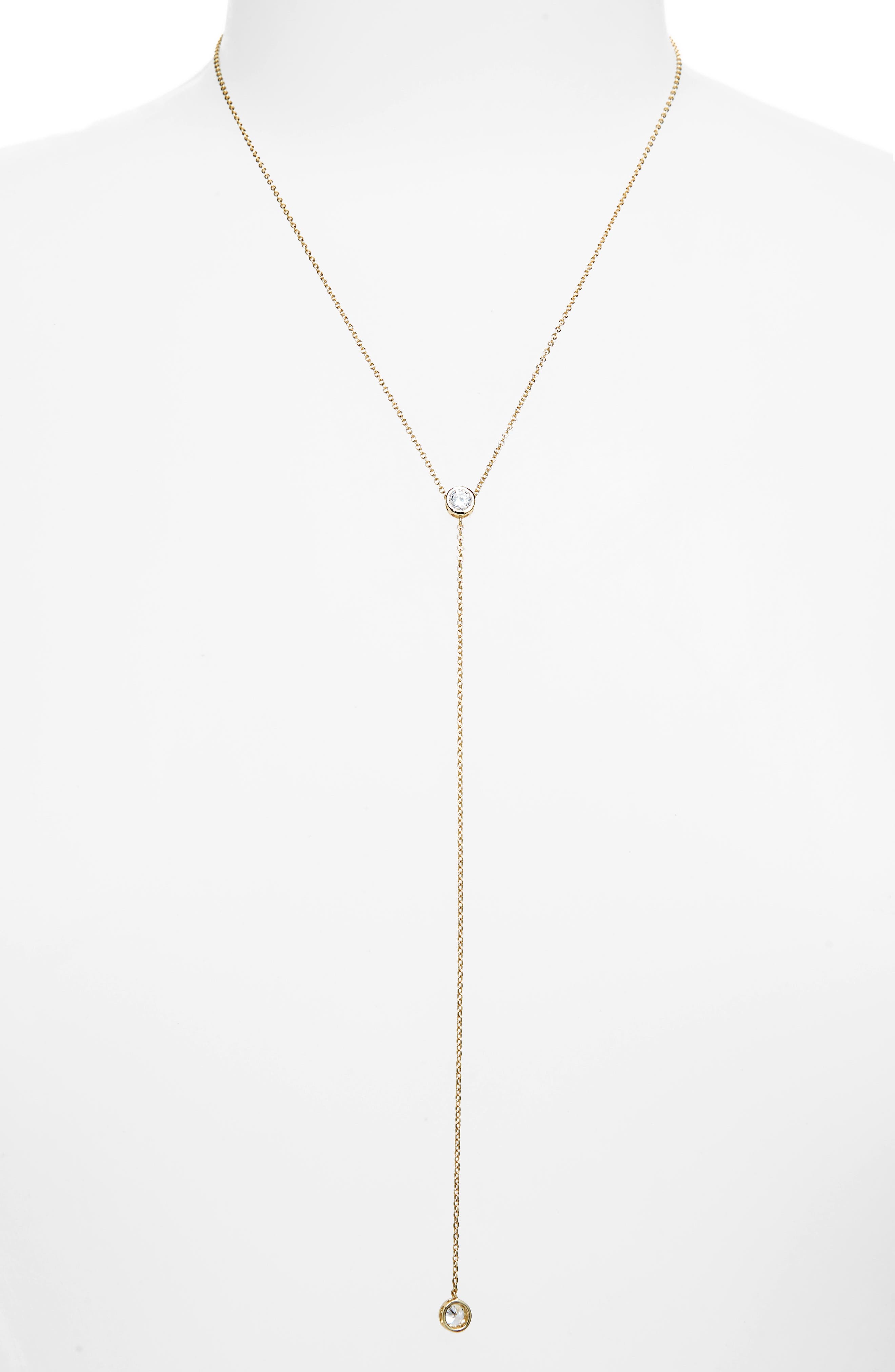BY ADINA EDEN Adina's Jewels Cubic Zirconia Lariat Necklace | Nordstrom