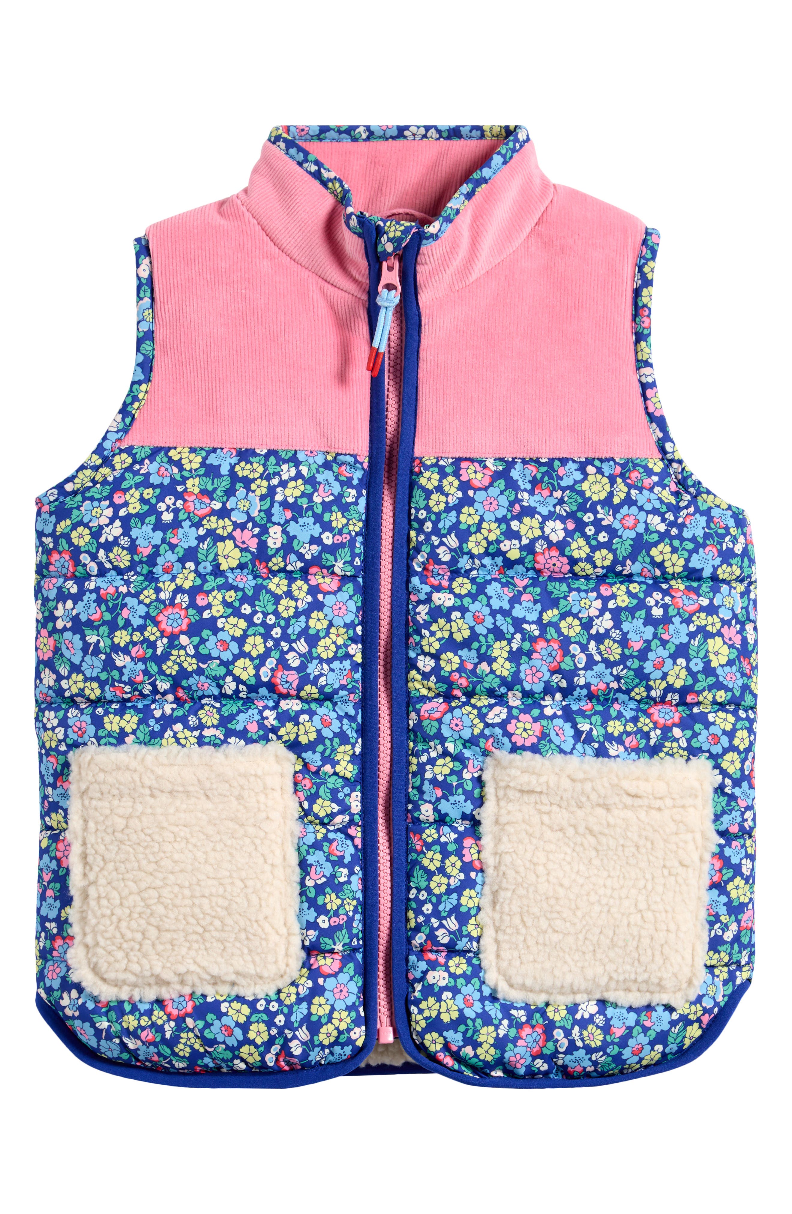 Mini Boden Kids' Quilted Mixed Media Vest | Nordstromrack