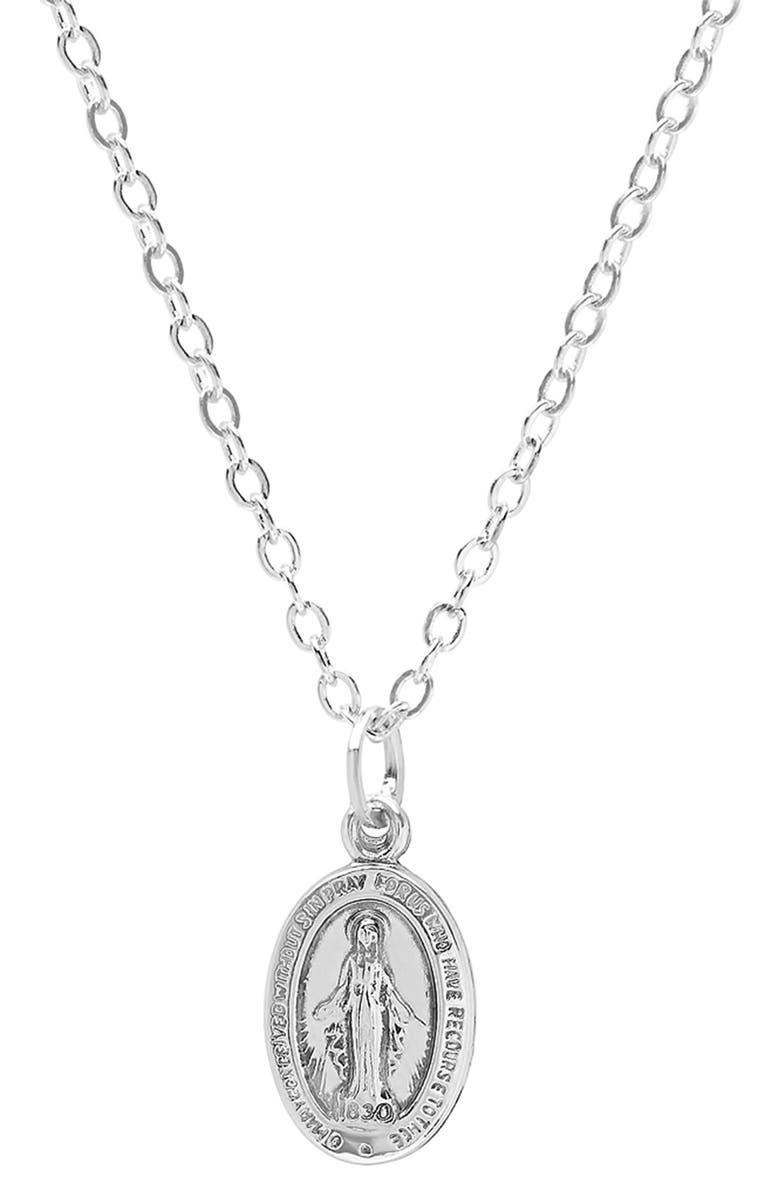 BEST SILVER 14K White Gold Virgin Mary Pendant Necklace | Nordstromrack