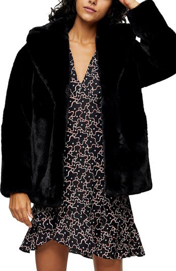 Topshop Two-Tone Faux Fur Coat | Nordstrom