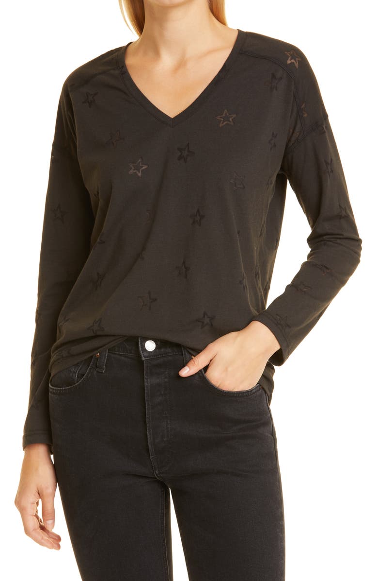 Rails The Sami V-Neck Long Sleeve Cotton Blend Top | Nordstromrack
