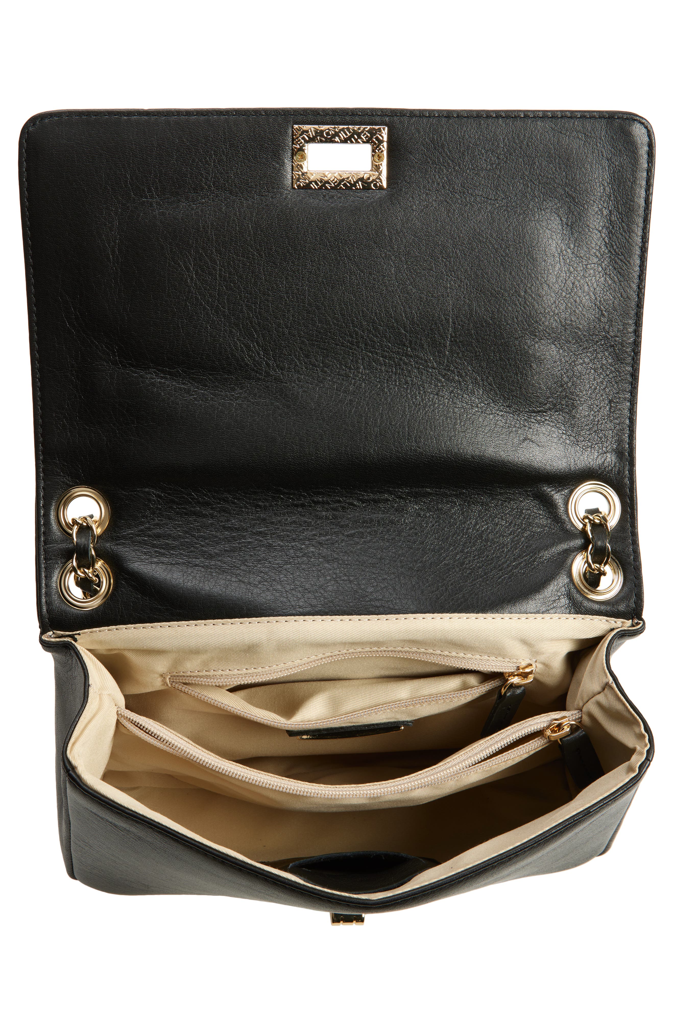 VALENTINO BY MARIO VALENTINO Alice Logo Embossed Leather Shoulder Bag ...