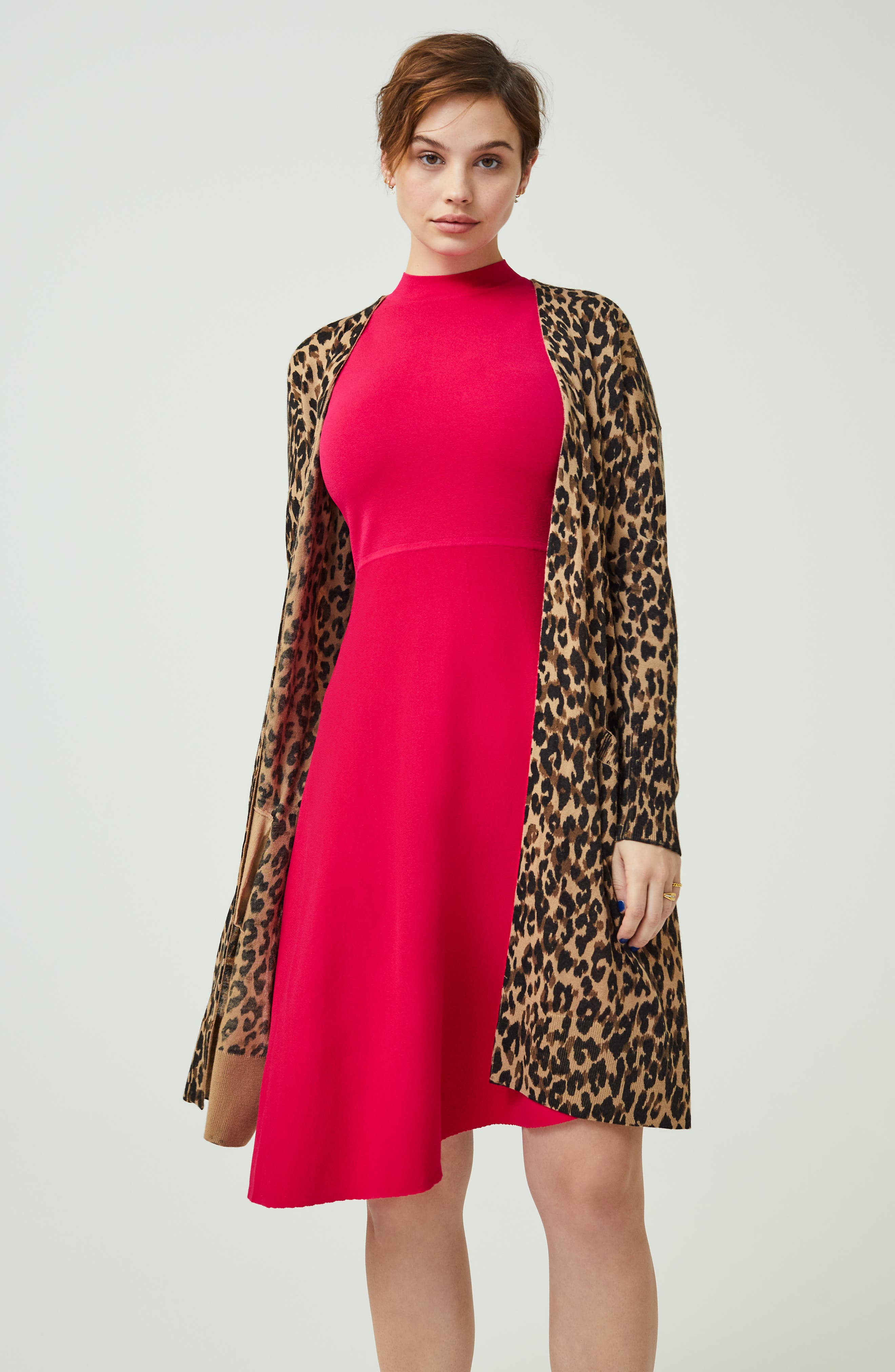 Halogen® Leopard Print Long Cardigan | Nordstrom