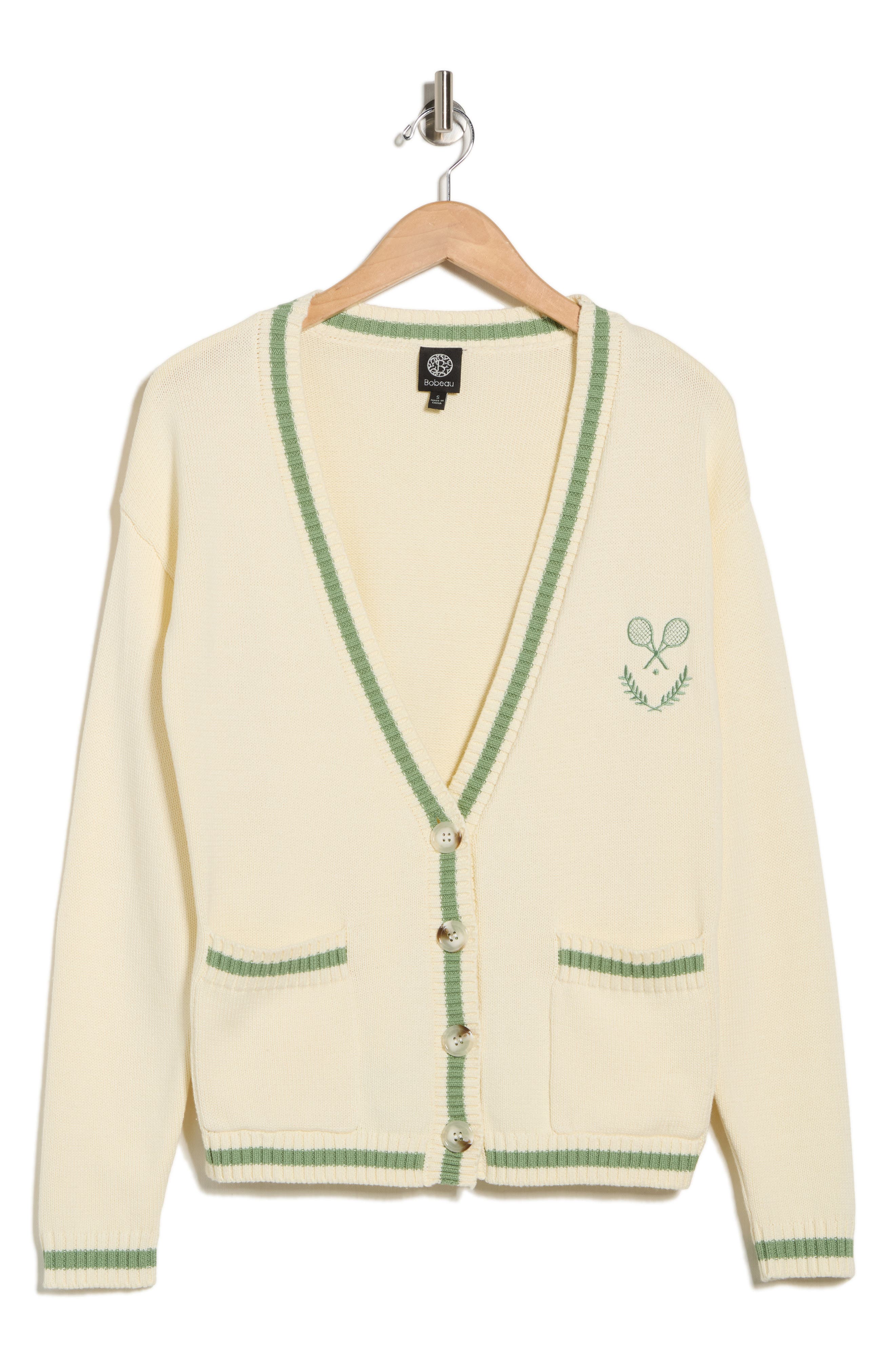 Bobeau Varsity Cotton Cardigan | Nordstromrack