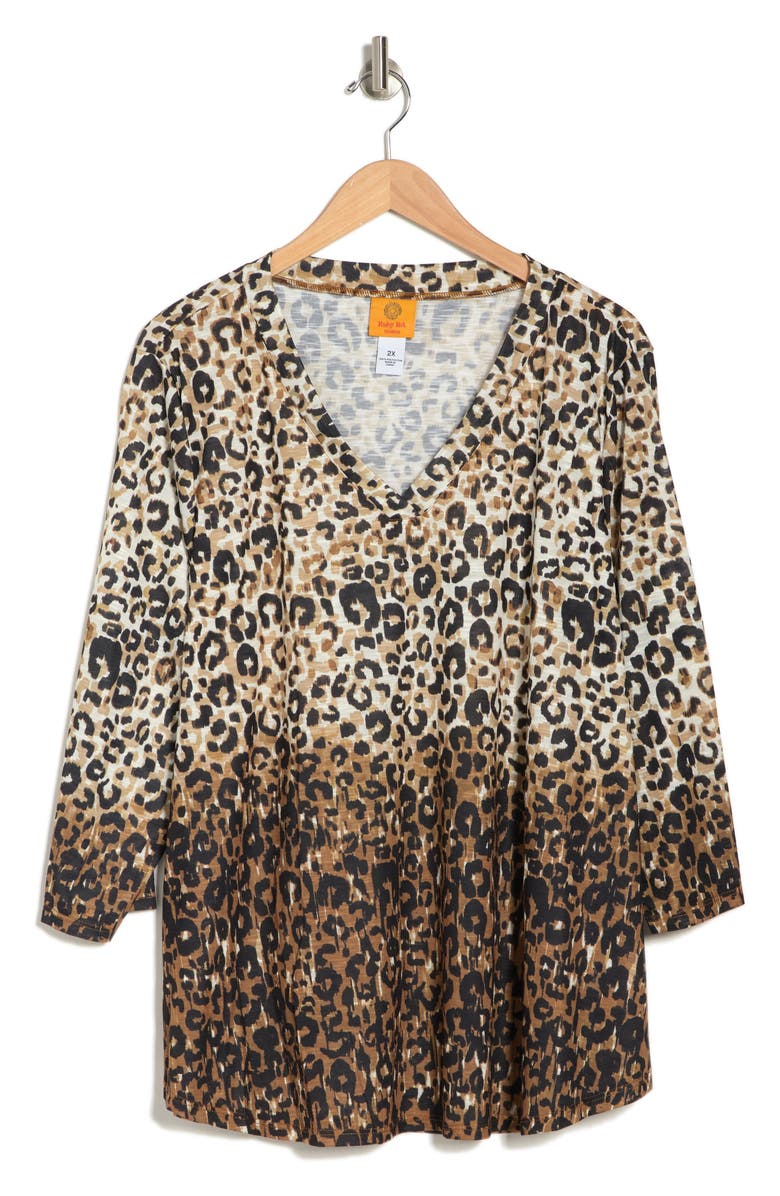 RUBY RD Sublimation Leopard Print Slub Jersey Shirt | Nordstromrack