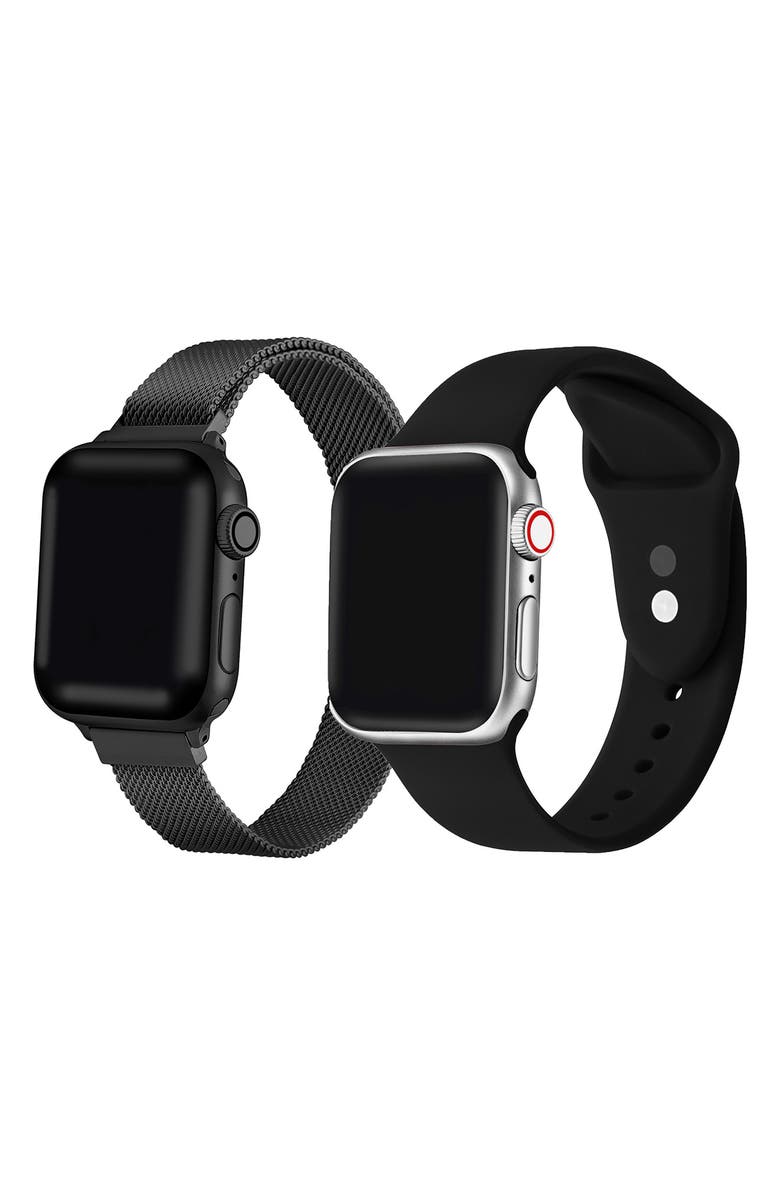 The Posh Tech Assorted 2-Pack Silicone & Stainless Steel Apple Watch ...