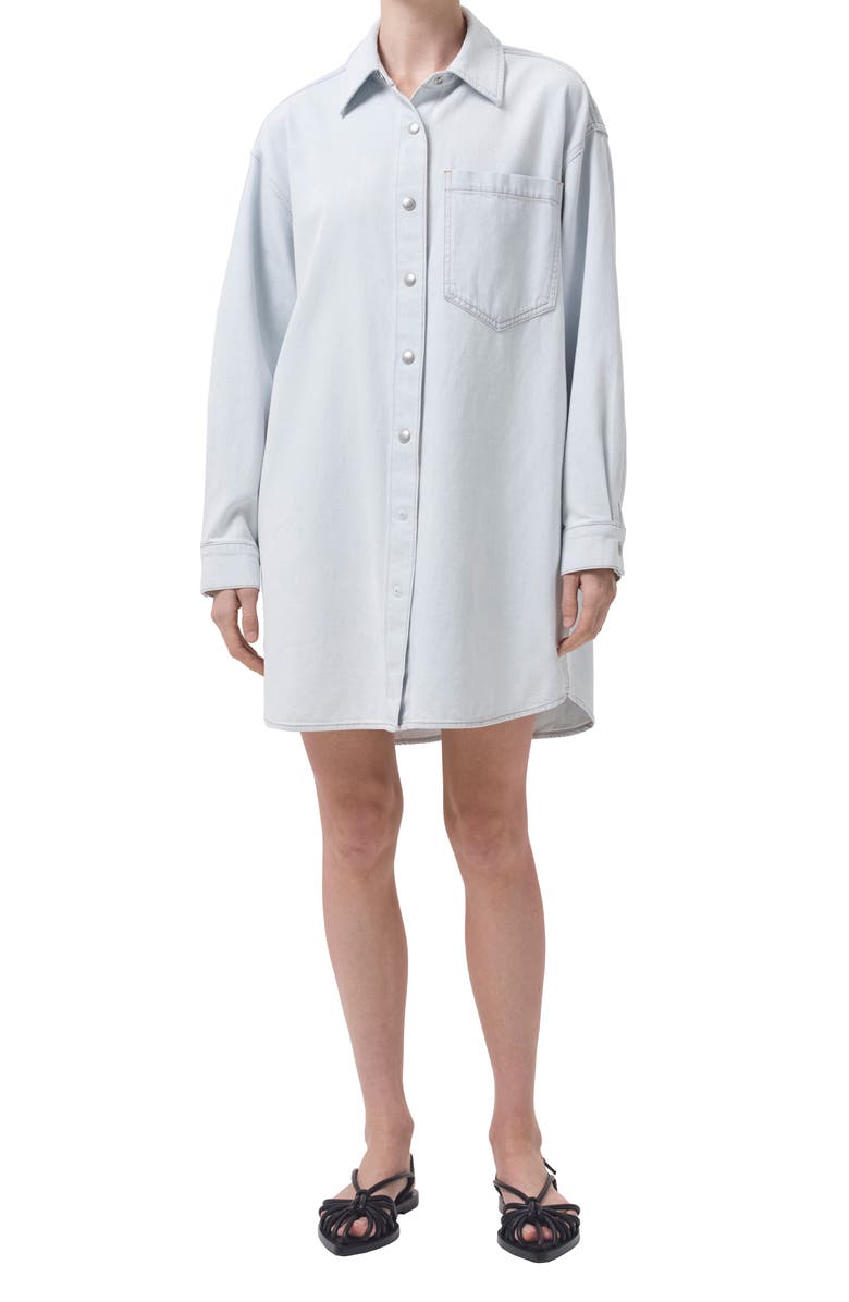 AGOLDE Mazie Long Sleeve Nonstretch Denim Shirtdress | Nordstromrack