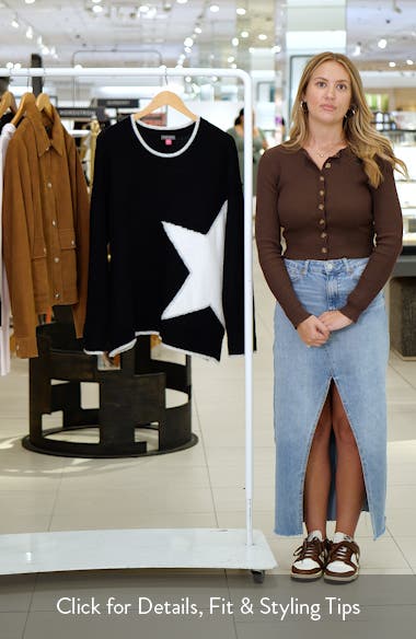 Vince Camuto Star Detail Crewneck Sweater | Nordstromrack