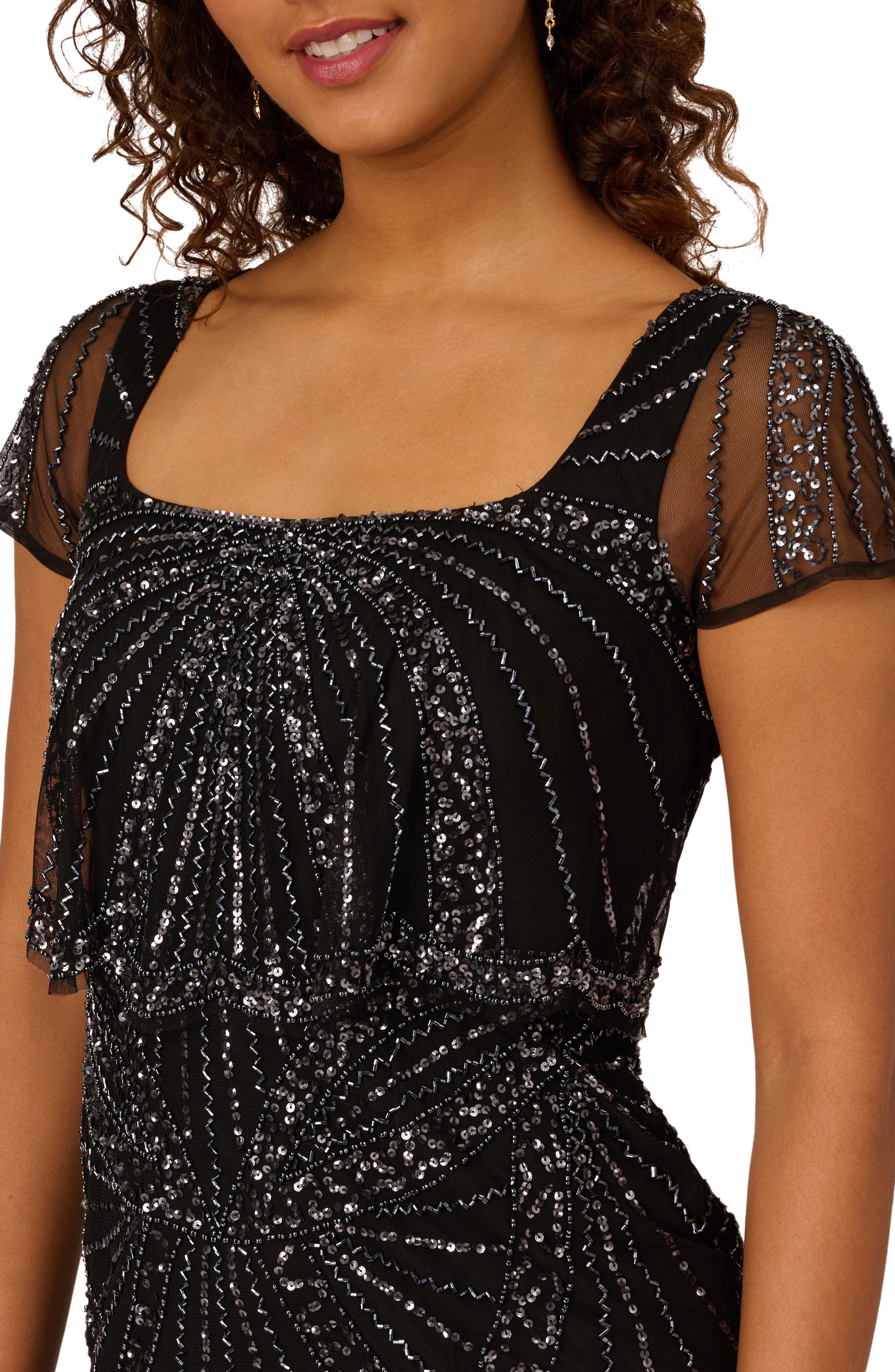 Adrianna Papell Bead Embellished Popover Dress | Nordstrom