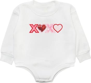 Sweet Wink Hugs And Kisses Sequin Patch Valentine's Day Long Sleeve ...