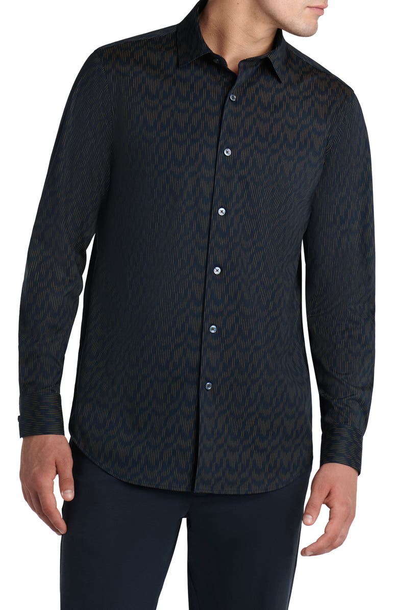Bugatchi Print Stretch Cotton Button-Up Shirt | Nordstromrack