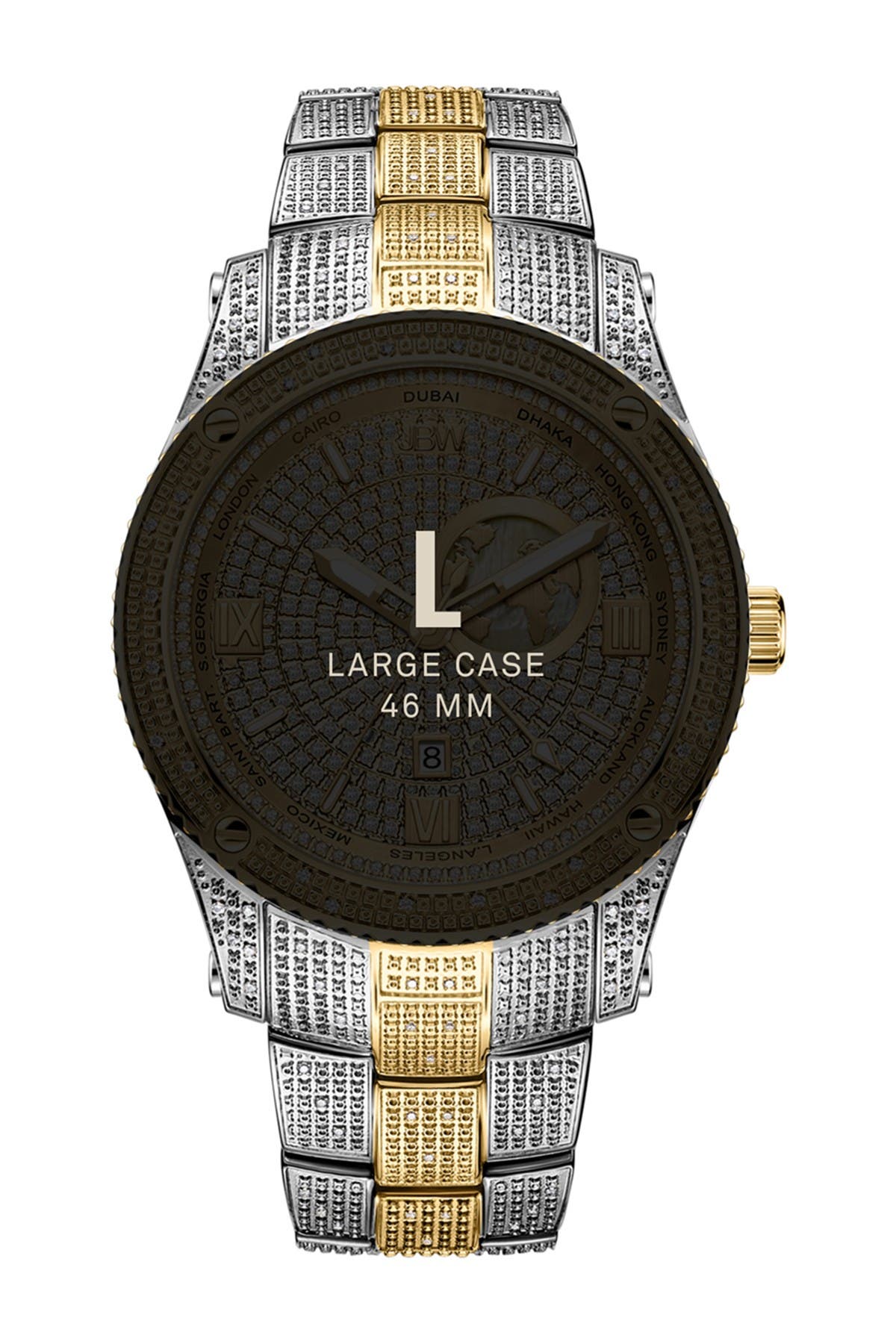 JBW Jet Setter GMT Diamond Bracelet Watch, 46mm | Nordstromrack