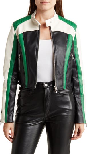 BLANKNYC Faux Leather Crop Racer Jacket | Nordstromrack