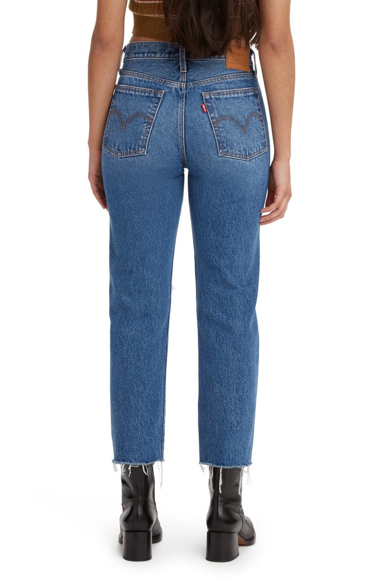 Levi's Wedgie Ripped High Waist Crop Straight Leg Jeans | Nordstrom