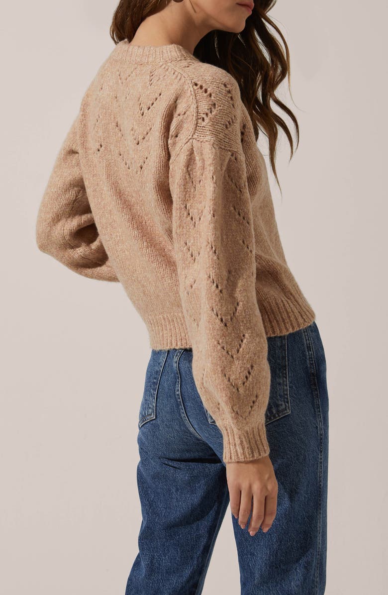 ASTR the Label Pointelle Puff Sleeve Sweater | Nordstromrack