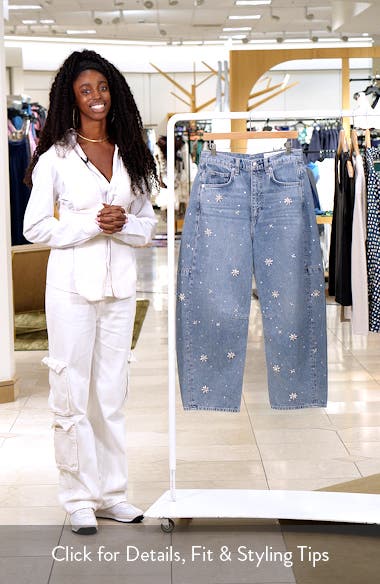 rag & bone Charlie Flower Crystal High Waist Ankle Barrel Jeans ...