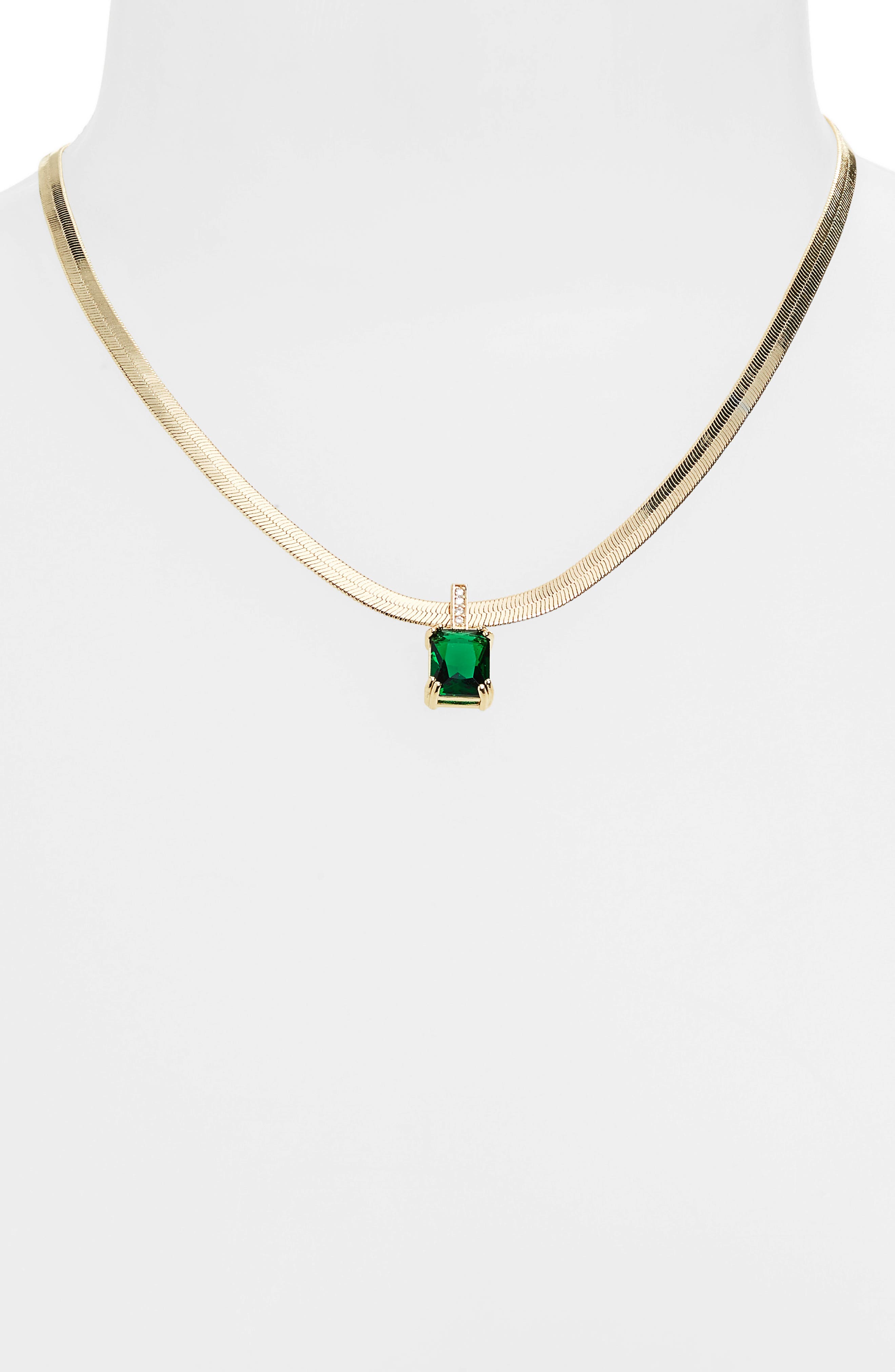Nordstrom Crystal Pendant Snake Chain Necklace | Nordstromrack