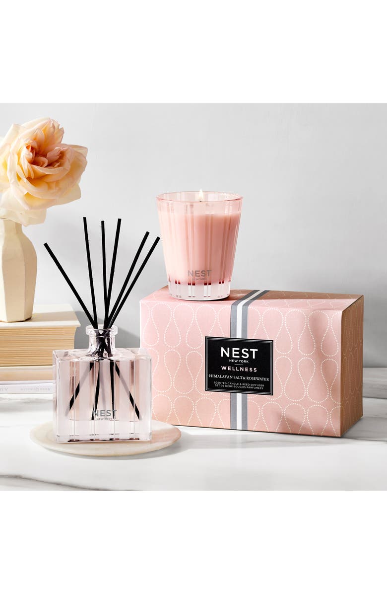 NEST New York Himalayan Salt & Rosewater Classic Candle & Reed Diffuser ...