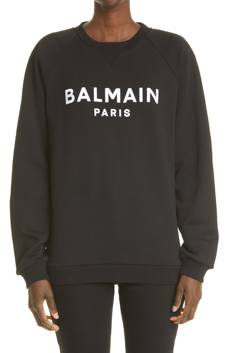 Balmain Logo Cotton Sweatshirt | Nordstrom